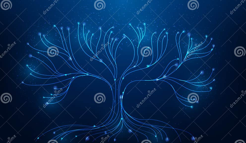Tree Data Storage Digital Technology Online Internet Network. Big Data ...