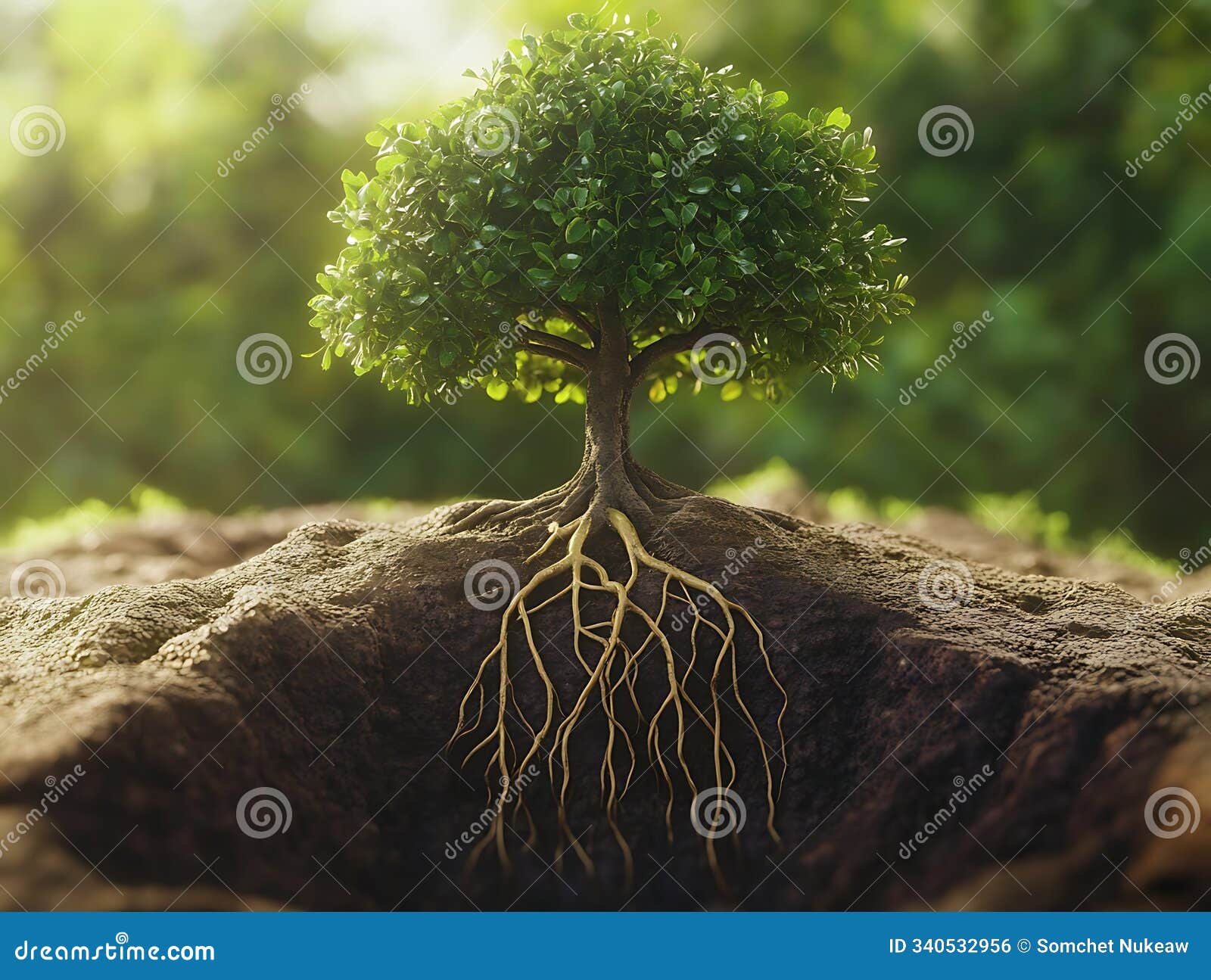 Tree with Deep Roots, Showcasing Nature S Resilience and Strength Stock ...