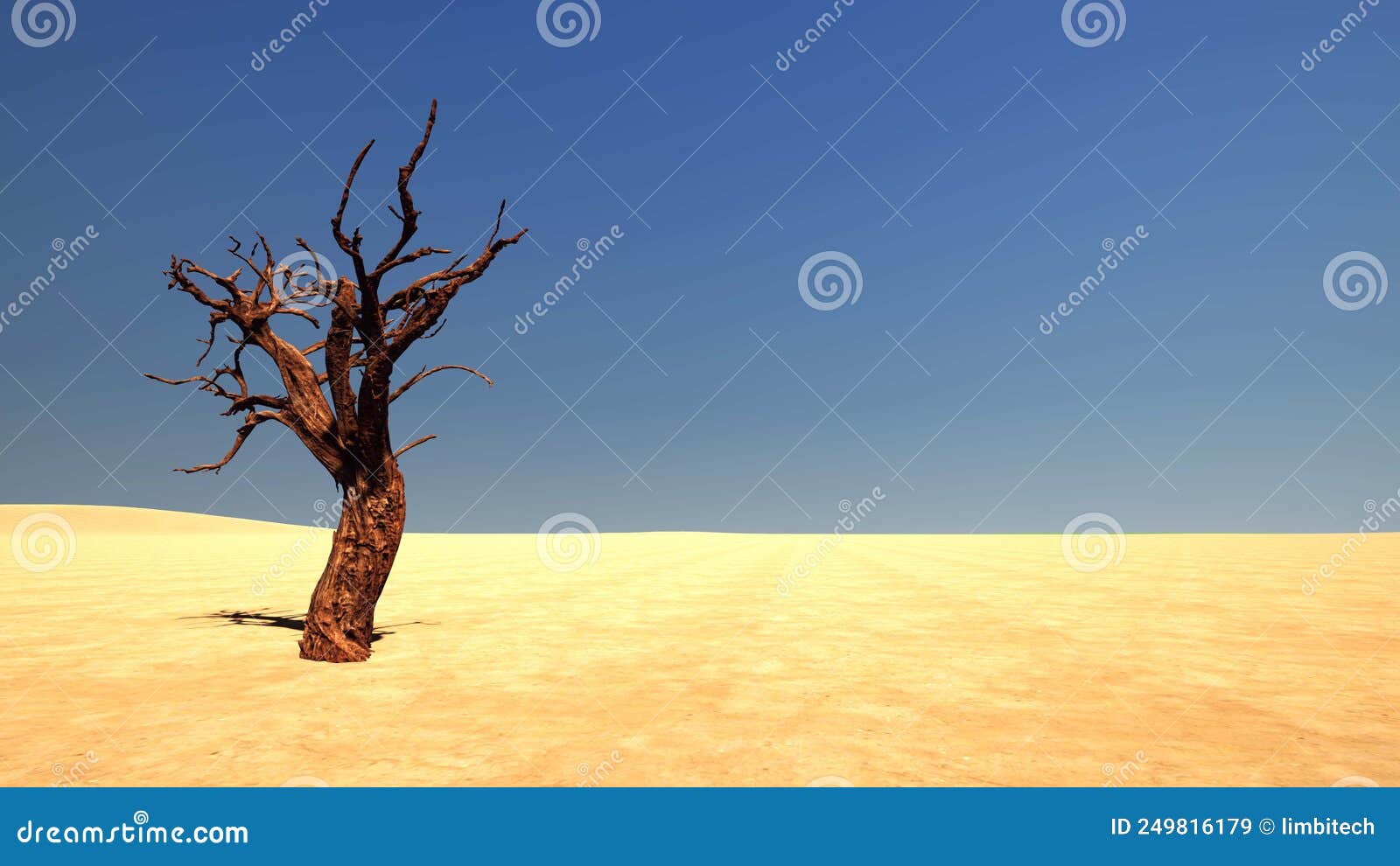 Tree in the Desert. Extremely Detailed and Realistic High Resolution 3d ...
