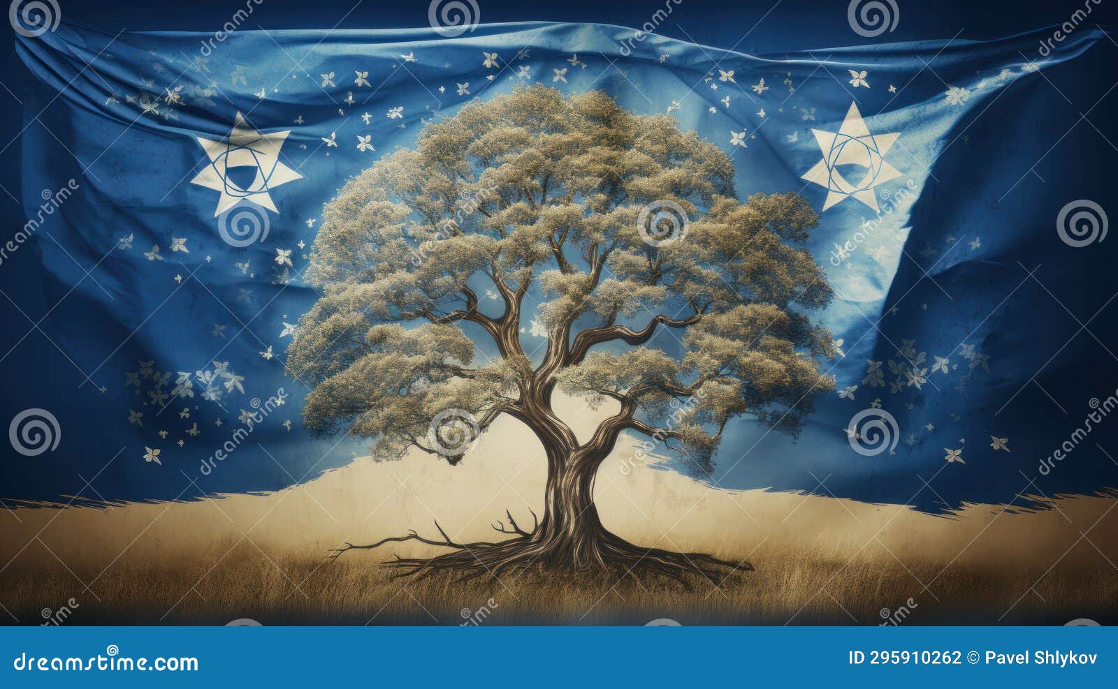 The only Tree in the Desert, Illustration on the Theme of Peace in ...