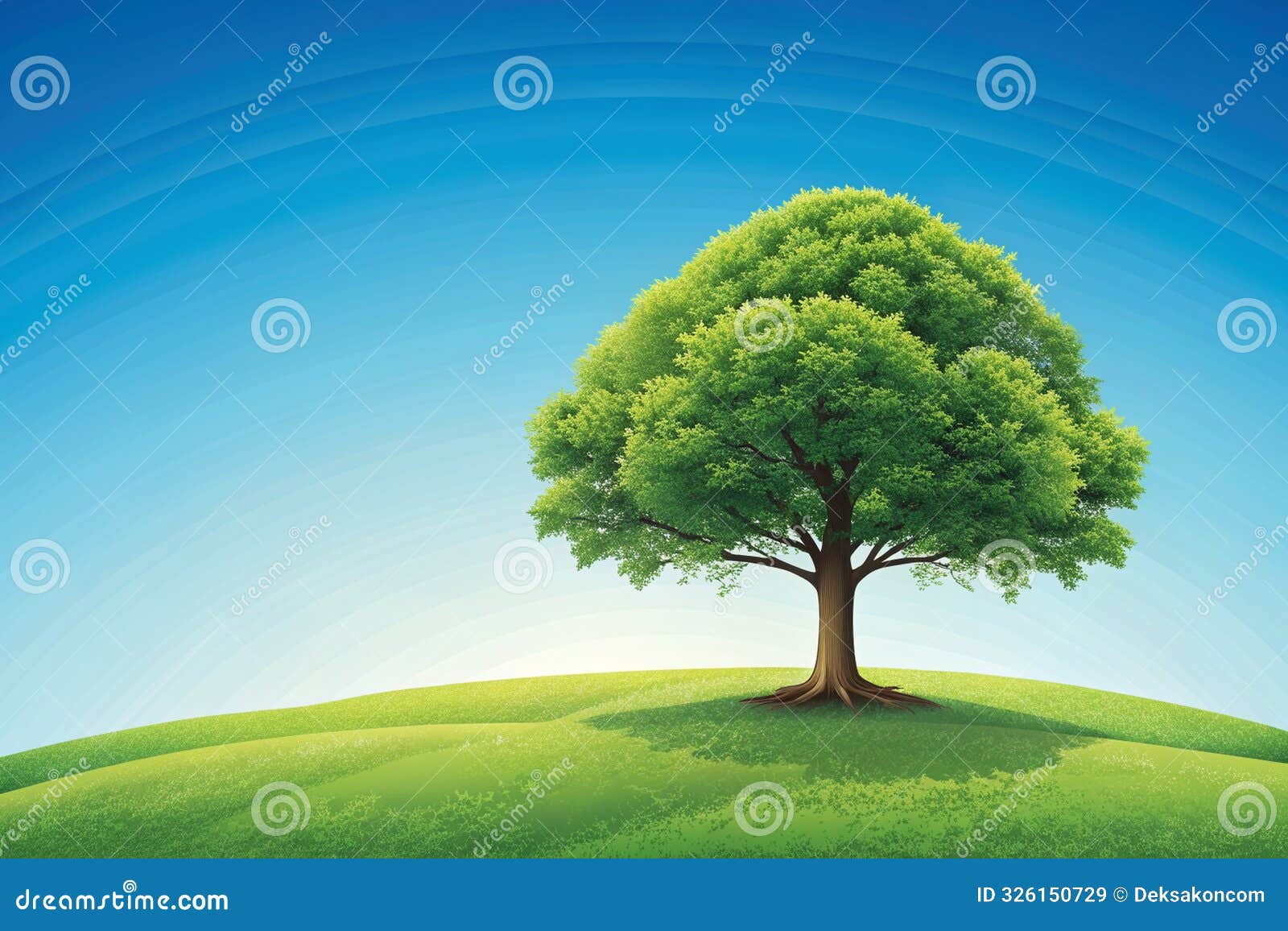 A Tree Design Graphic on a Hill Vector Professional AI-Generated ...