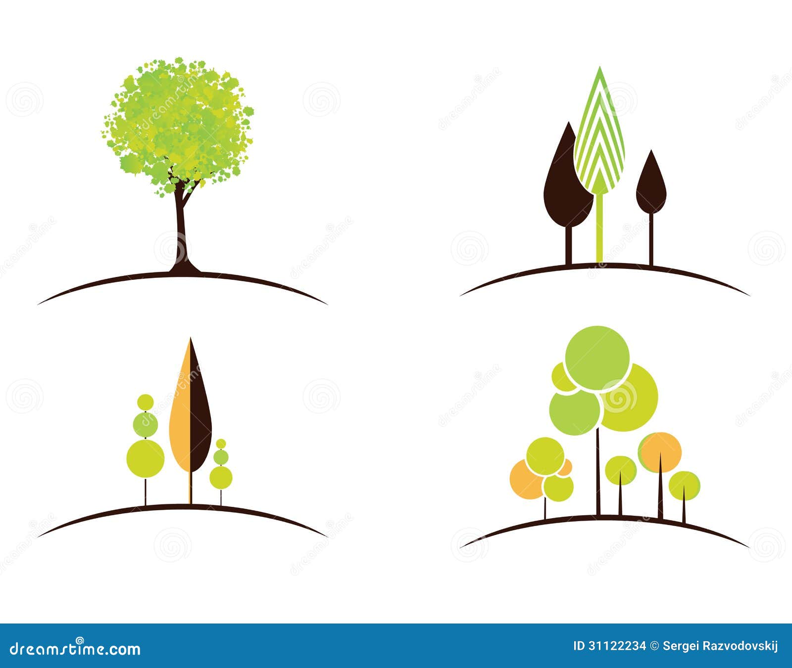 Tree Design Set stock vector. Illustration of symbol - 31122234