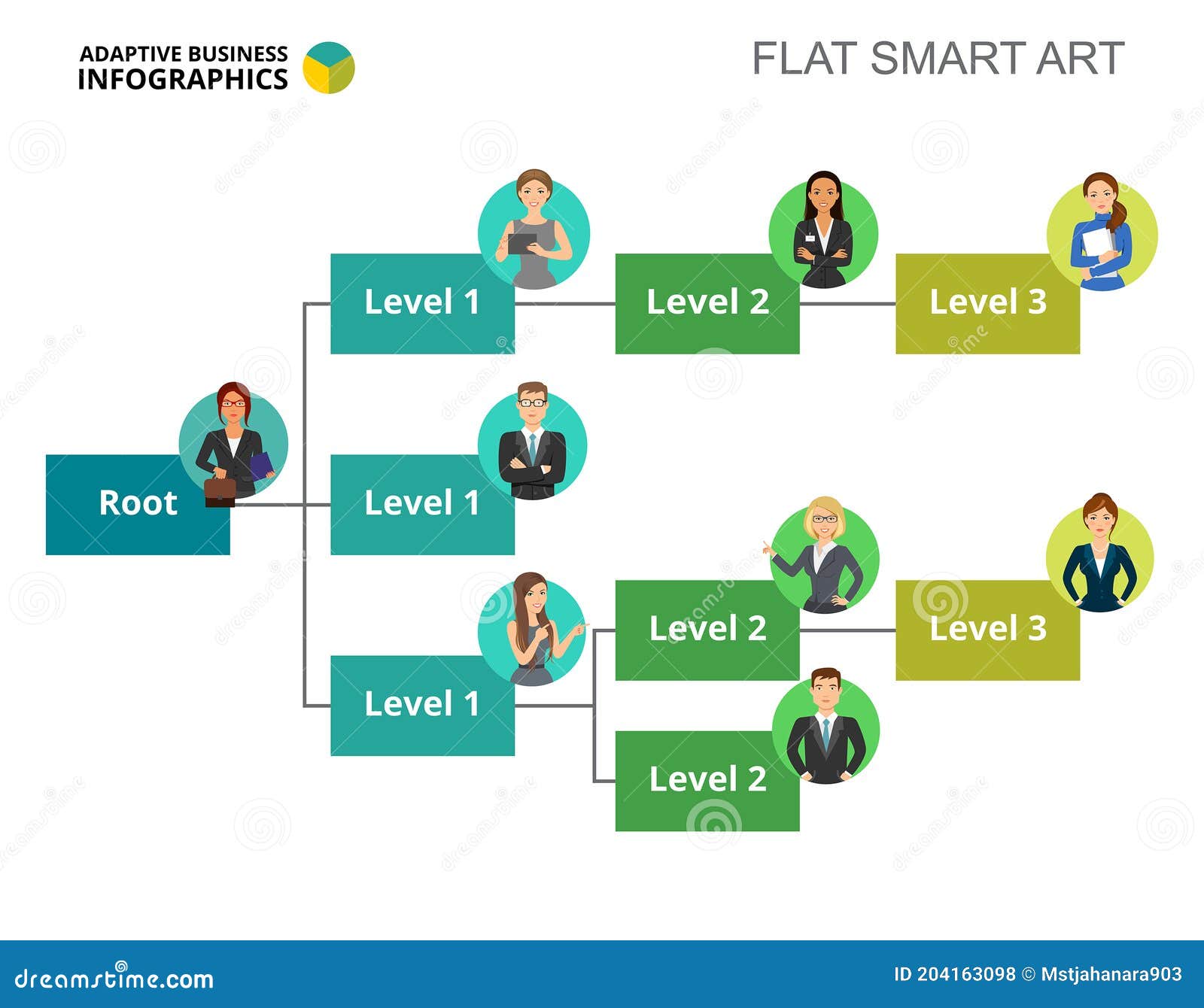 Tree Diagram Slide Template Stock Vector - Illustration of modern ...