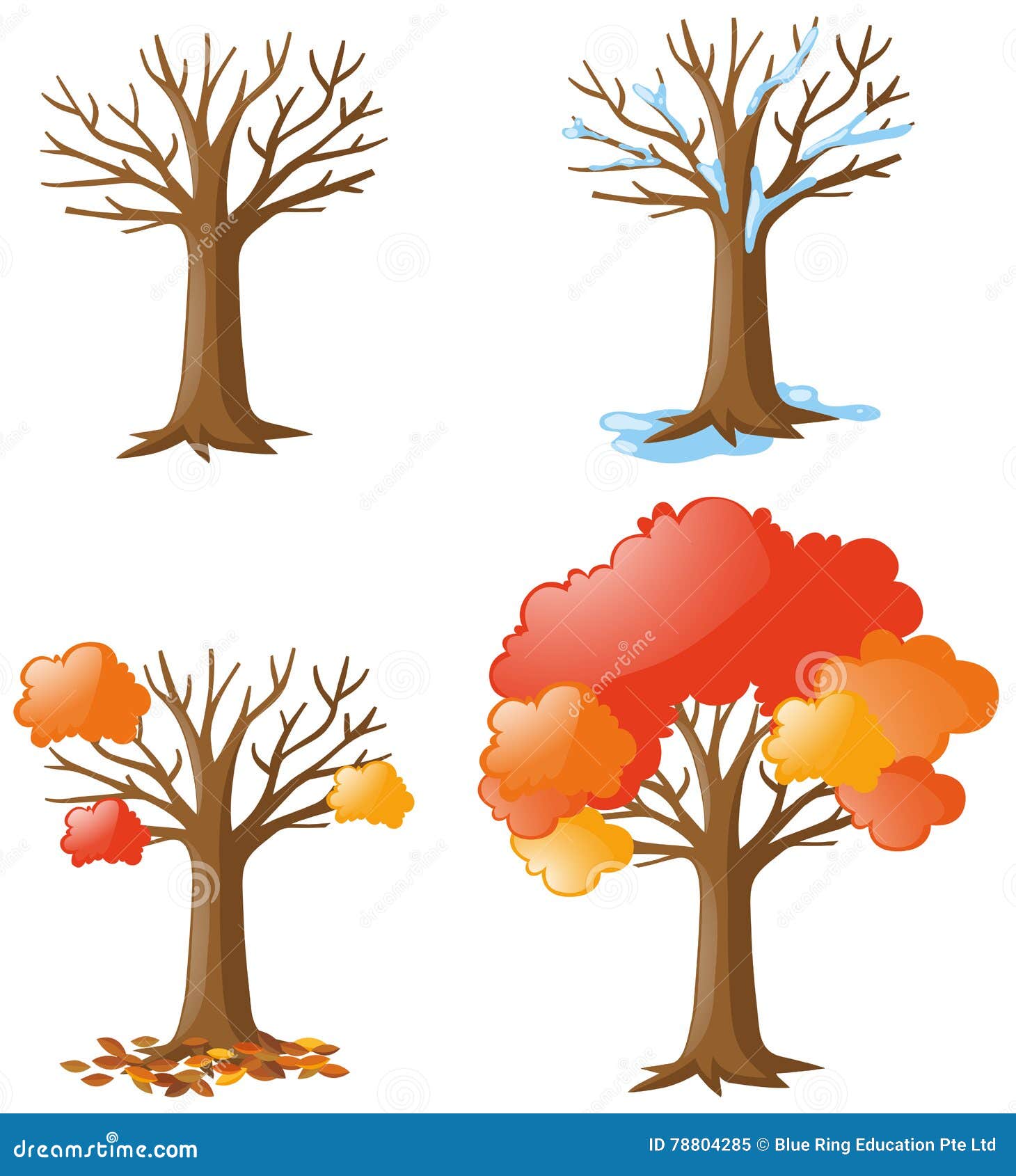 Tree in different seasons stock illustration. Illustration of ...