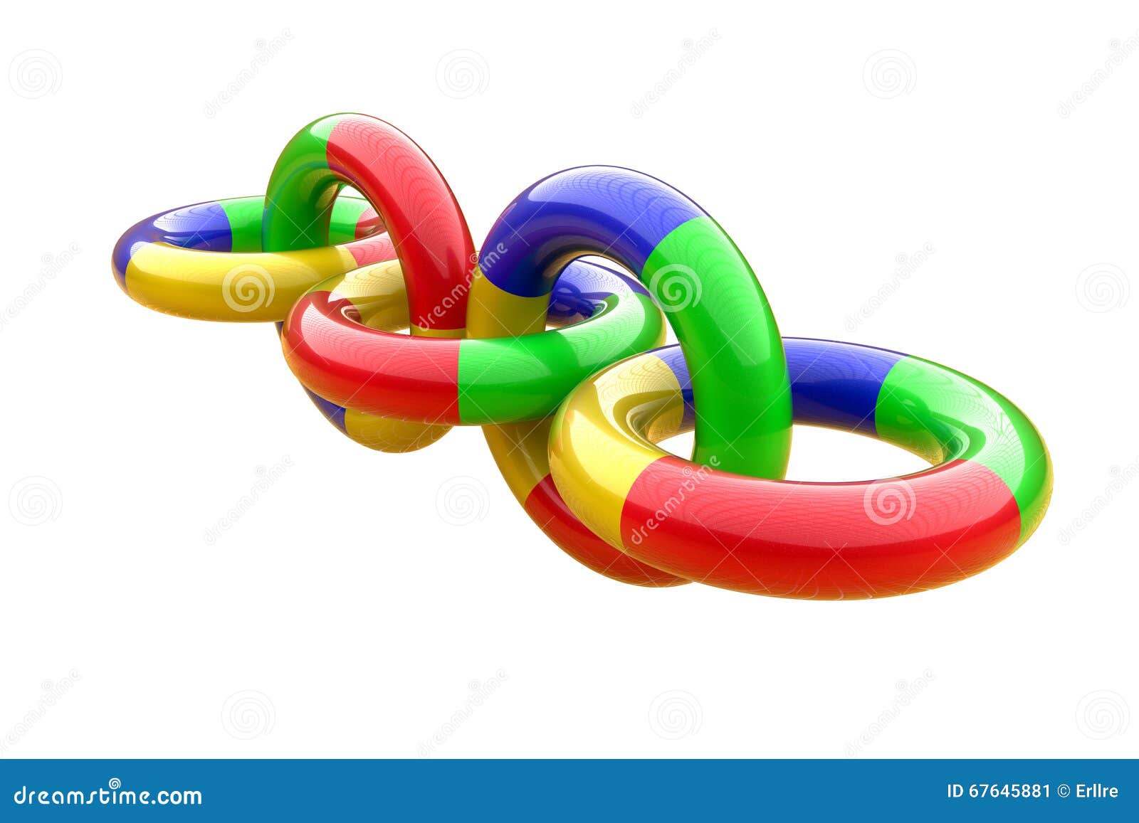 Tree-dimensional Chain of Plastic Rings Stock Illustration ...