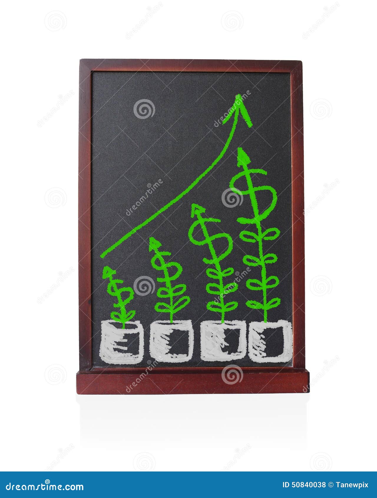 Tree Dollars Growth Up with Graph Statistical Trend Stock Photo - Image ...