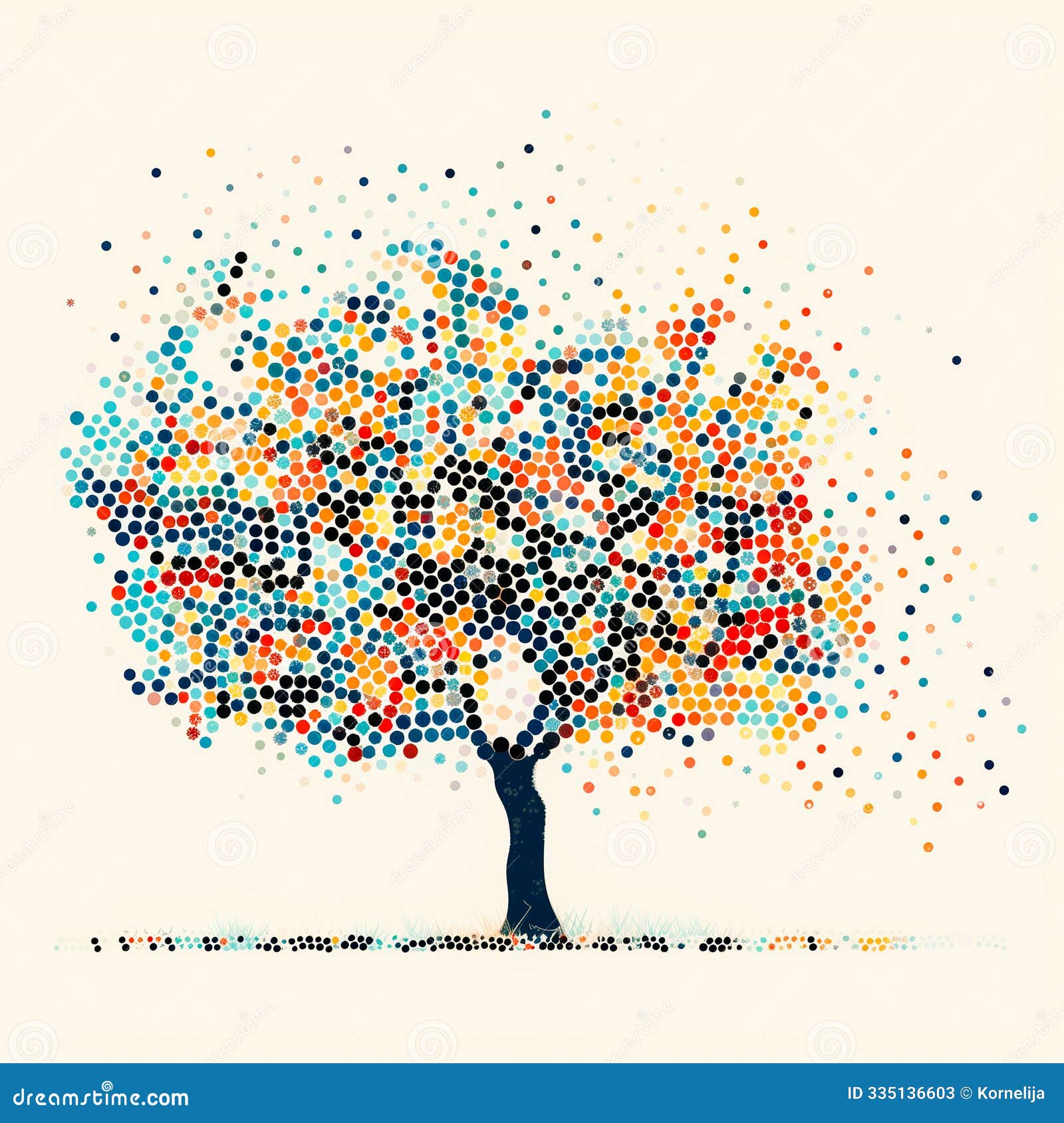 Trees in the Autumn, Illlustration Stock Illustration - Illustration of ...