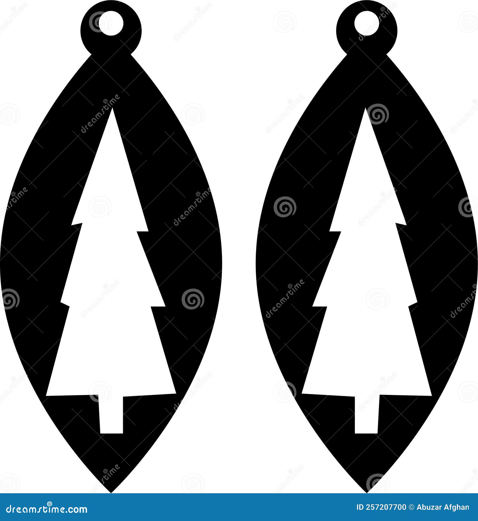 Tree Earring Jpg Image With Svg Vector Cut File For Cricut And ...