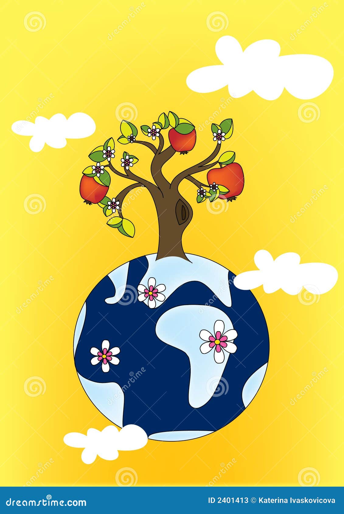 Tree on Earth stock vector. Illustration of leaf, abstract - 2401413