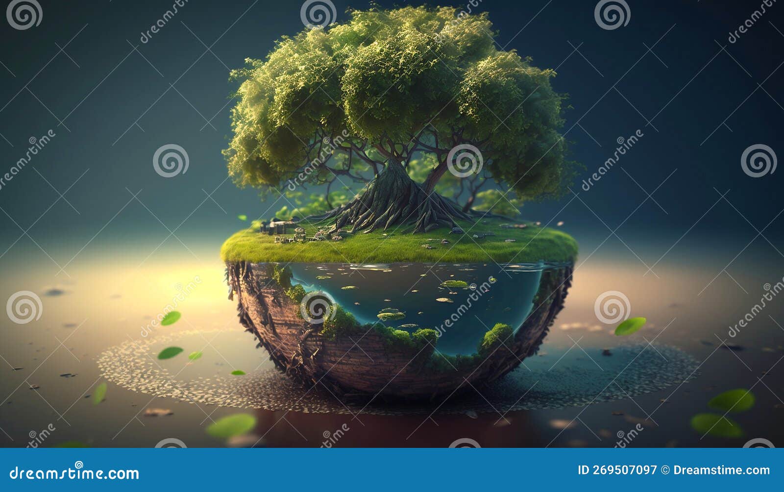 Tree in the earth stock illustration. Illustration of branch - 269507097