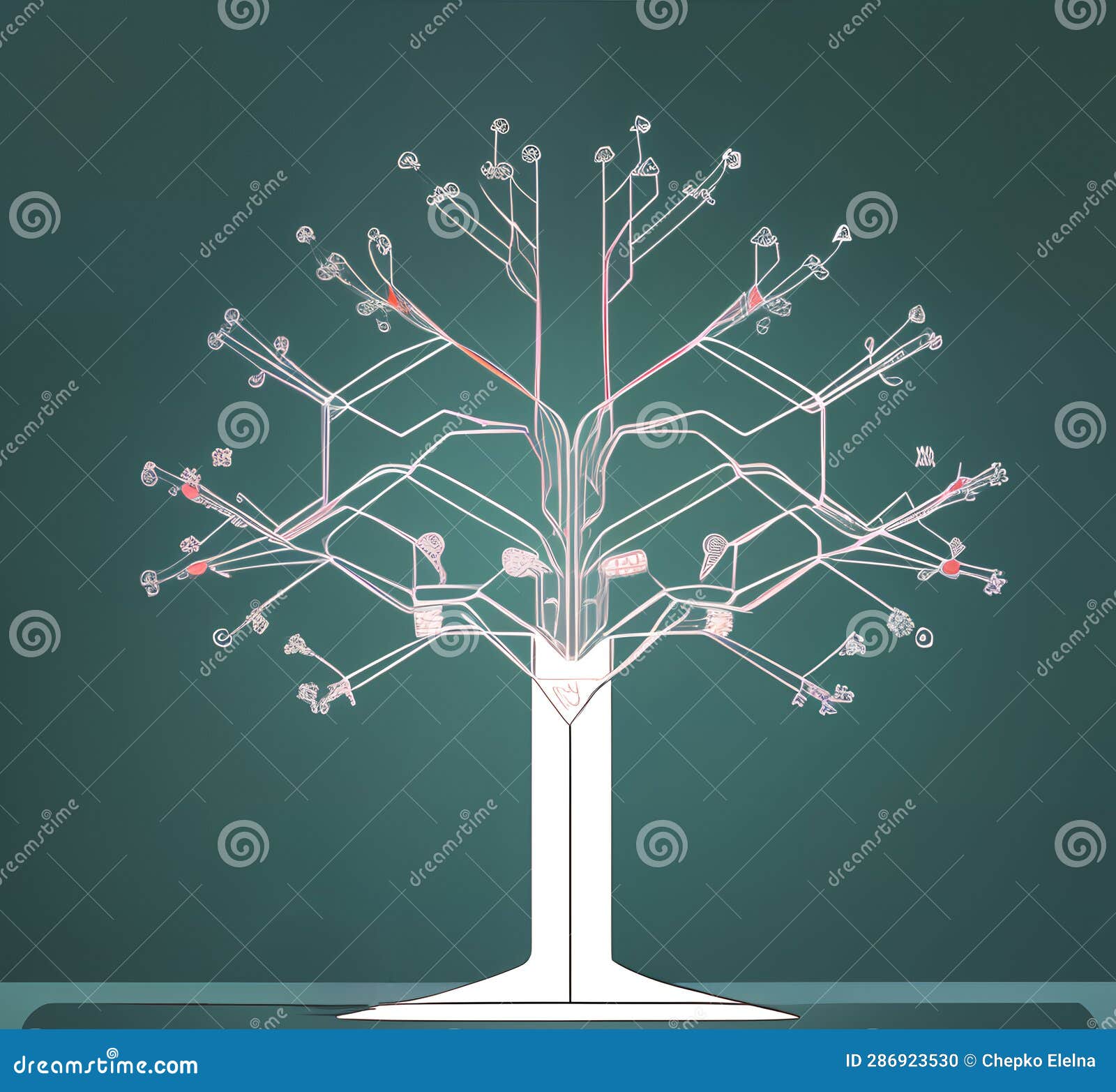 Tree from Electrical Wires Tangled Stock Illustration - Illustration of ...