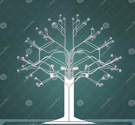Tree from Electrical Wires Tangled Stock Illustration - Illustration of ...