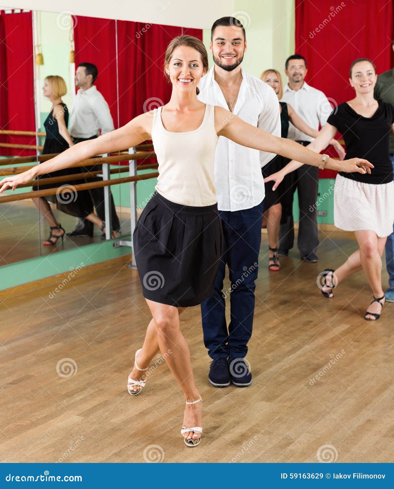 Tree Elegant Couples Dancing Waltz Stock Image - Image of inside ...