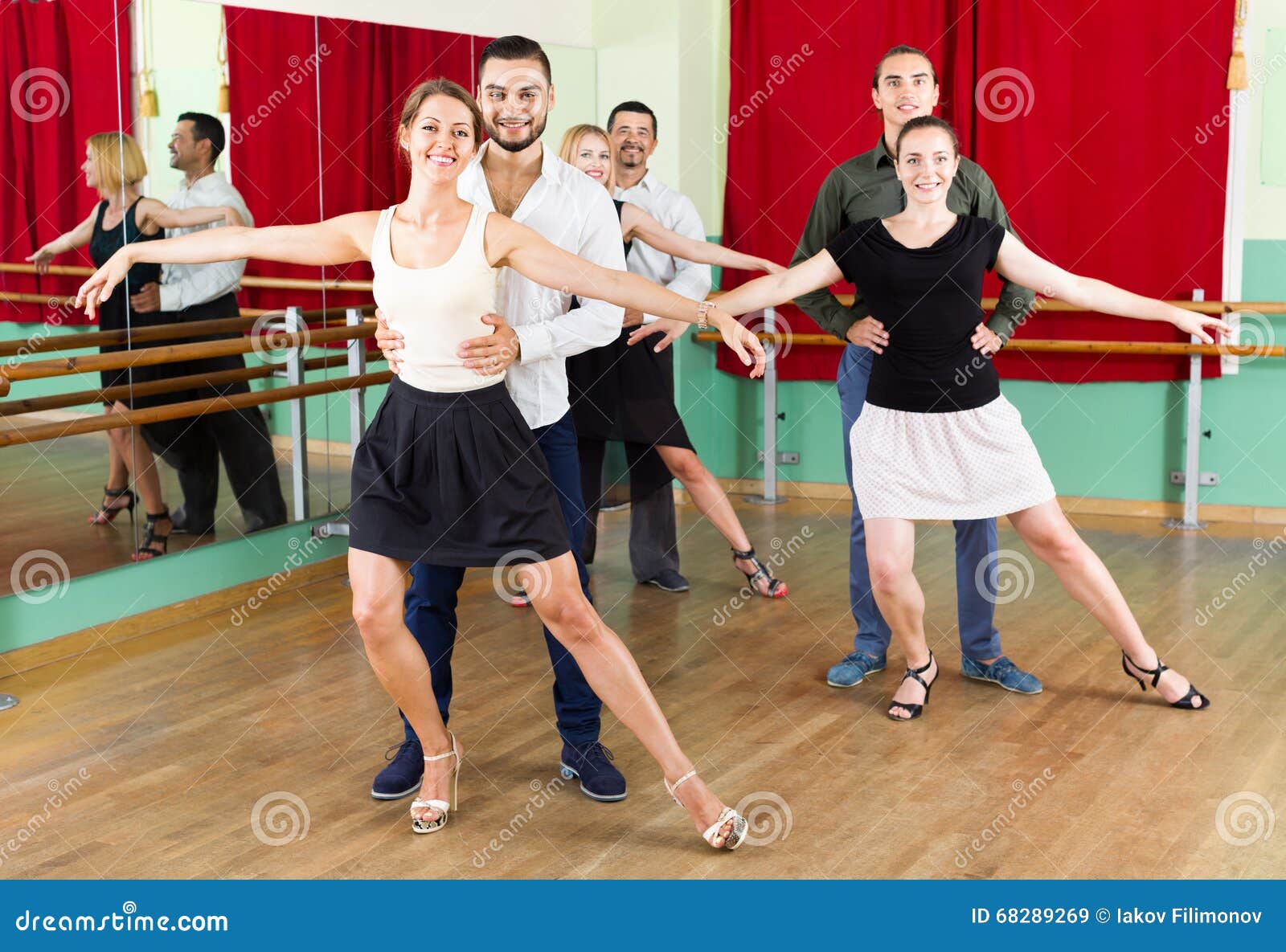 Tree Elegant Couples Dancing Waltz I Stock Image - Image of people ...