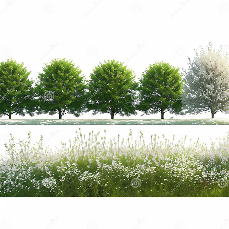 Tree Elevation for Landscape Concept, Environment Panorama Scene, Eco ...
