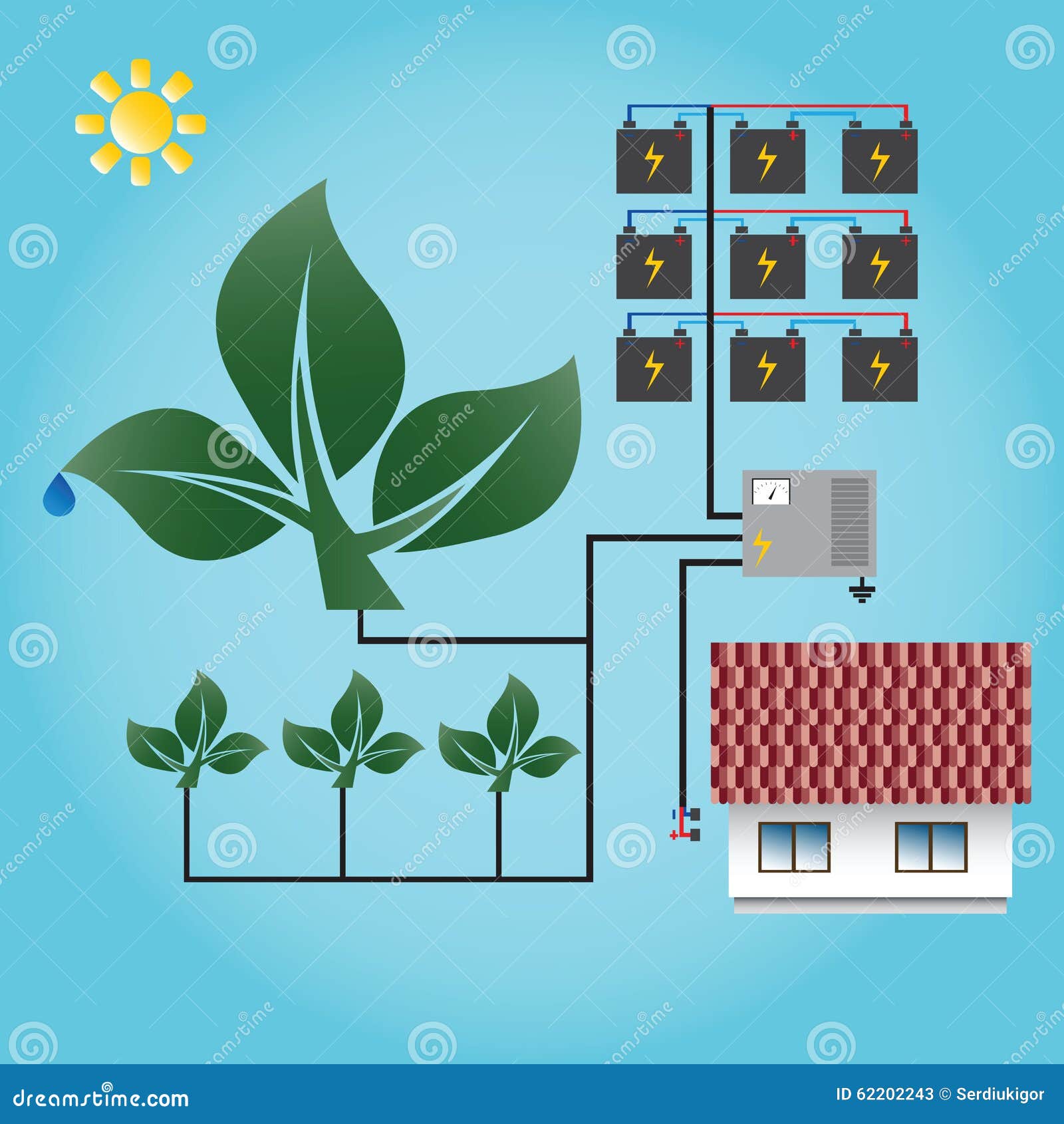 Tree Energy. Eco Generator. Green Energy Stock Vector - Illustration of ...