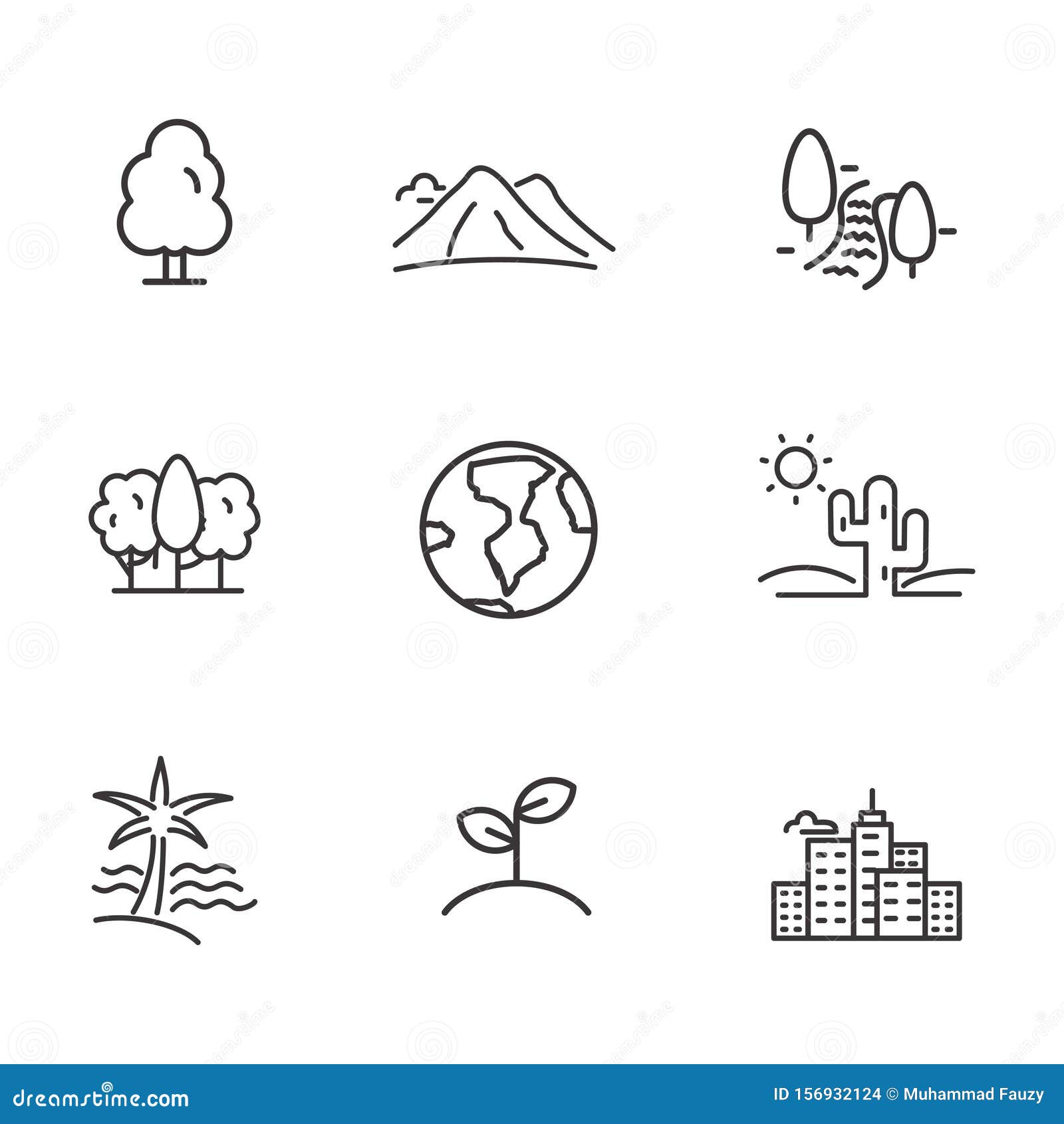 Tree and Environment Relate Vector Illustration Stock Illustration ...