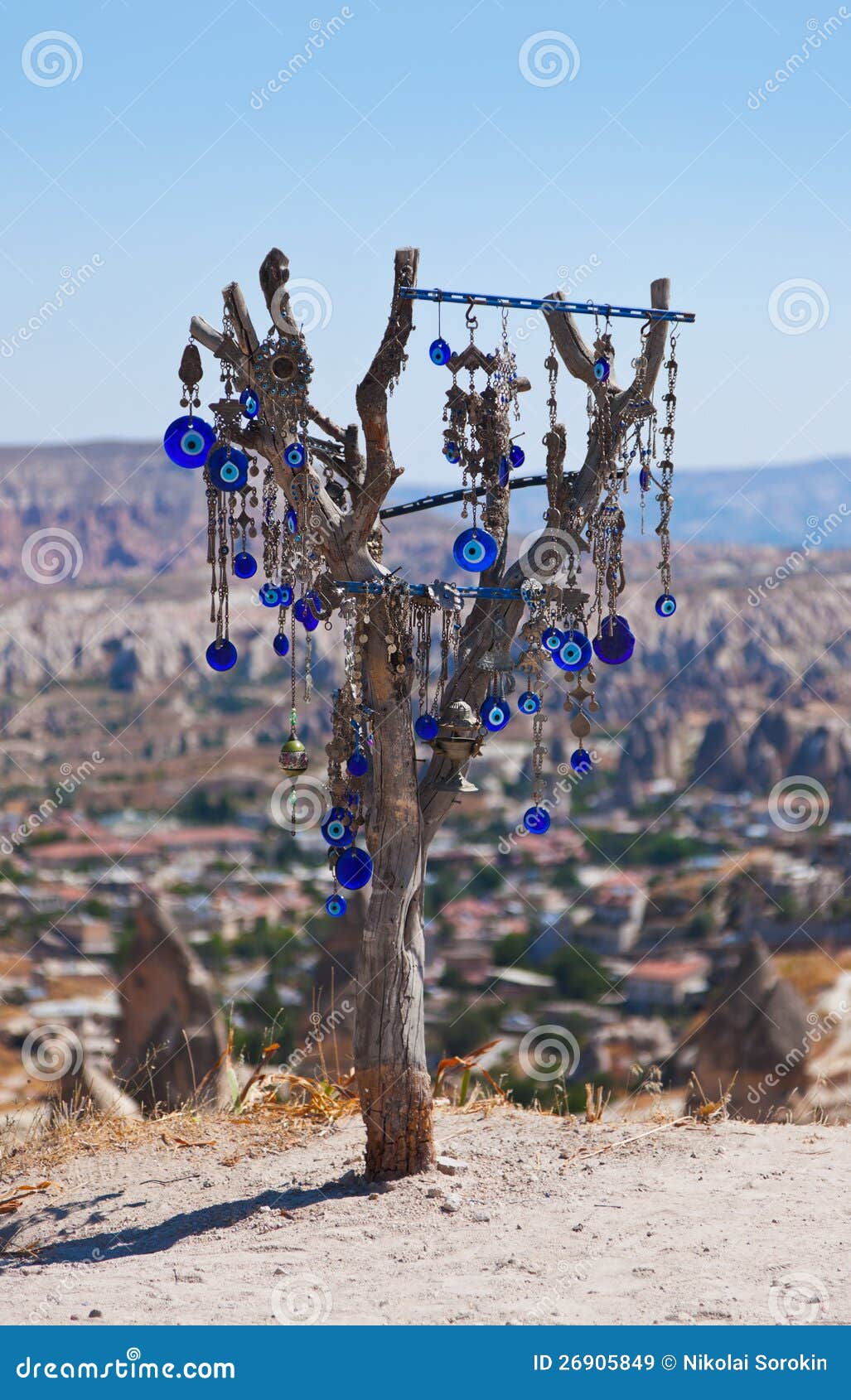 Tree and Evil Eye Amulet in Cappadocia Turkey Stock Image - Image of ...