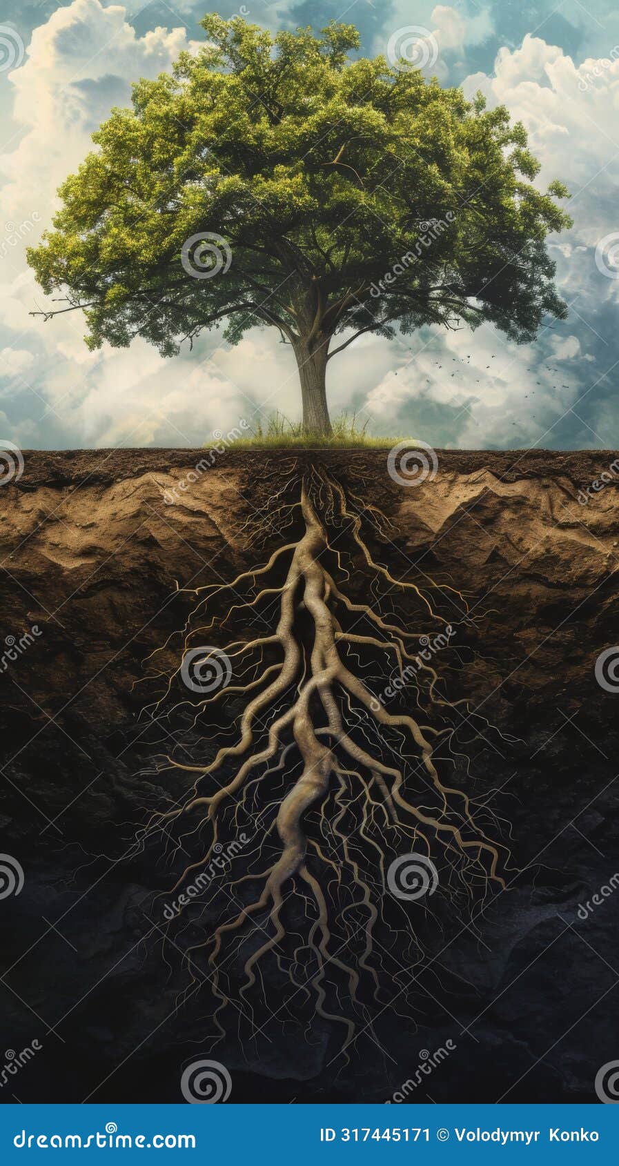Tree with Exposed Roots Above the Ground Stock Image - Image of biology ...