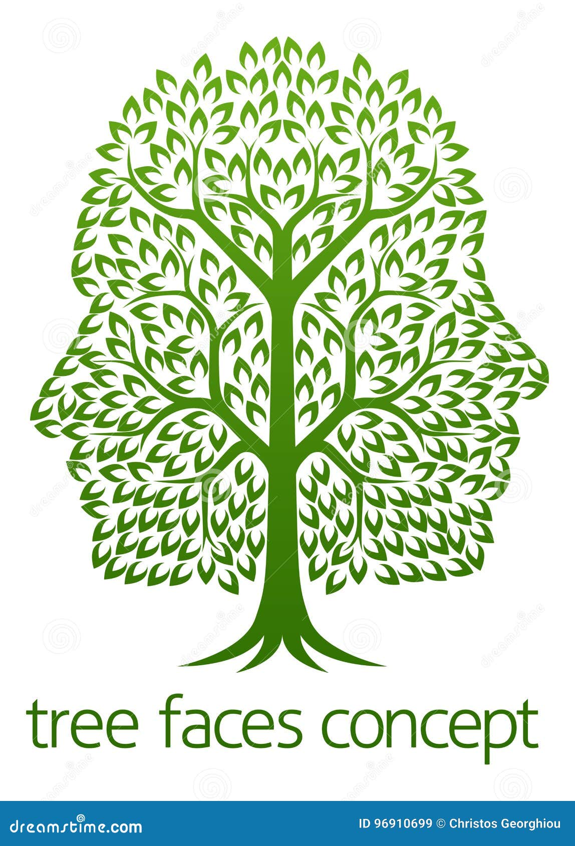 Tree Faces Concept stock vector. Illustration of clipart - 96910699