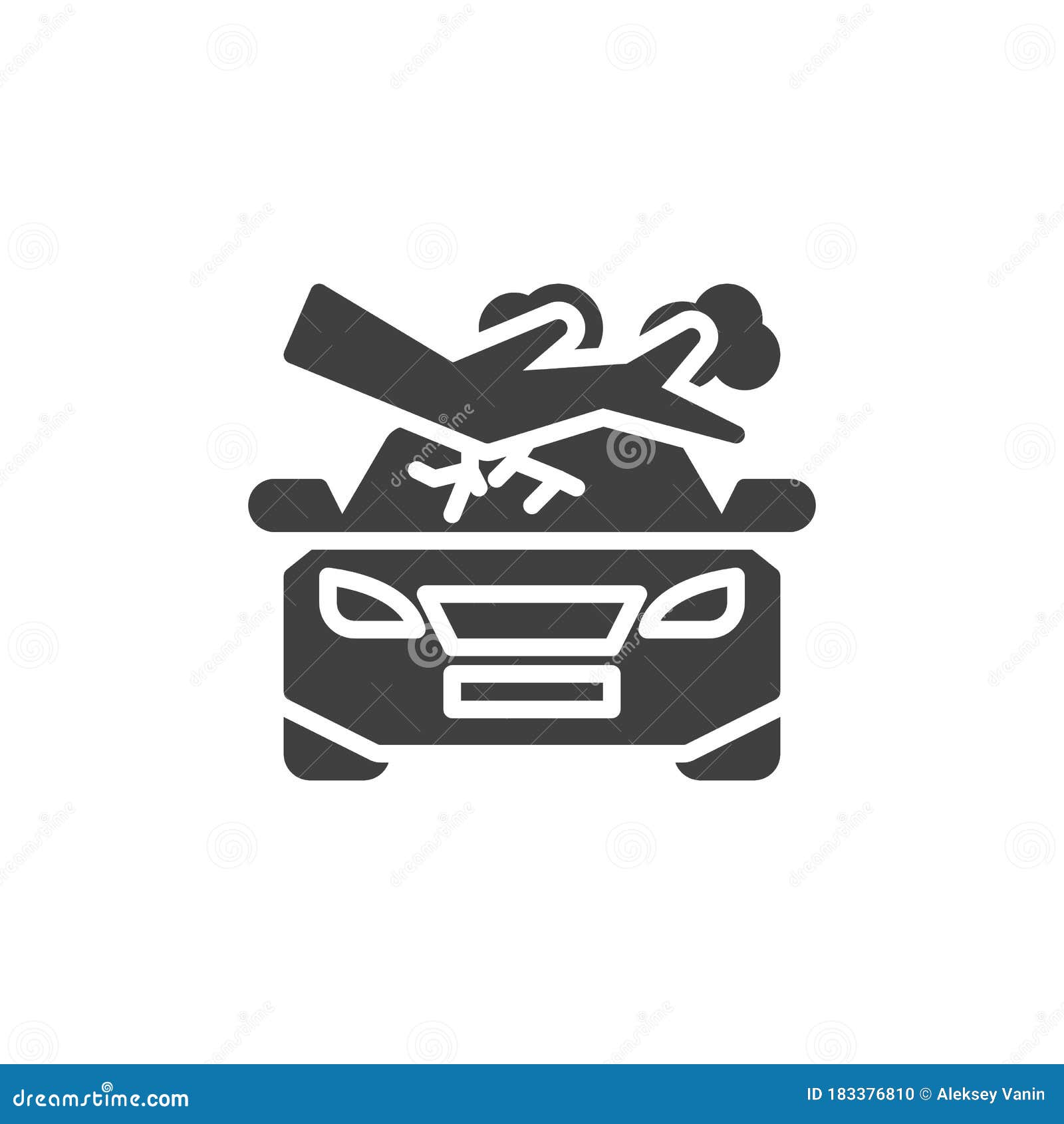 Tree Fall Down on Car Vector Icon Stock Vector - Illustration of ...