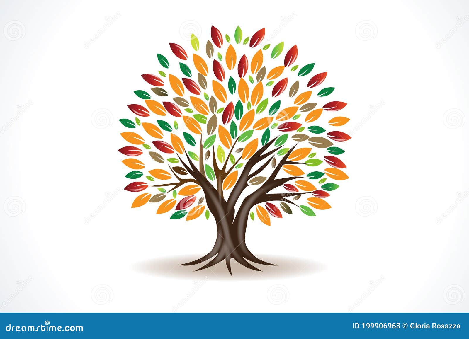 Tree Autumn - Fall Logo Vibrant Colors Stock Vector - Illustration of ...