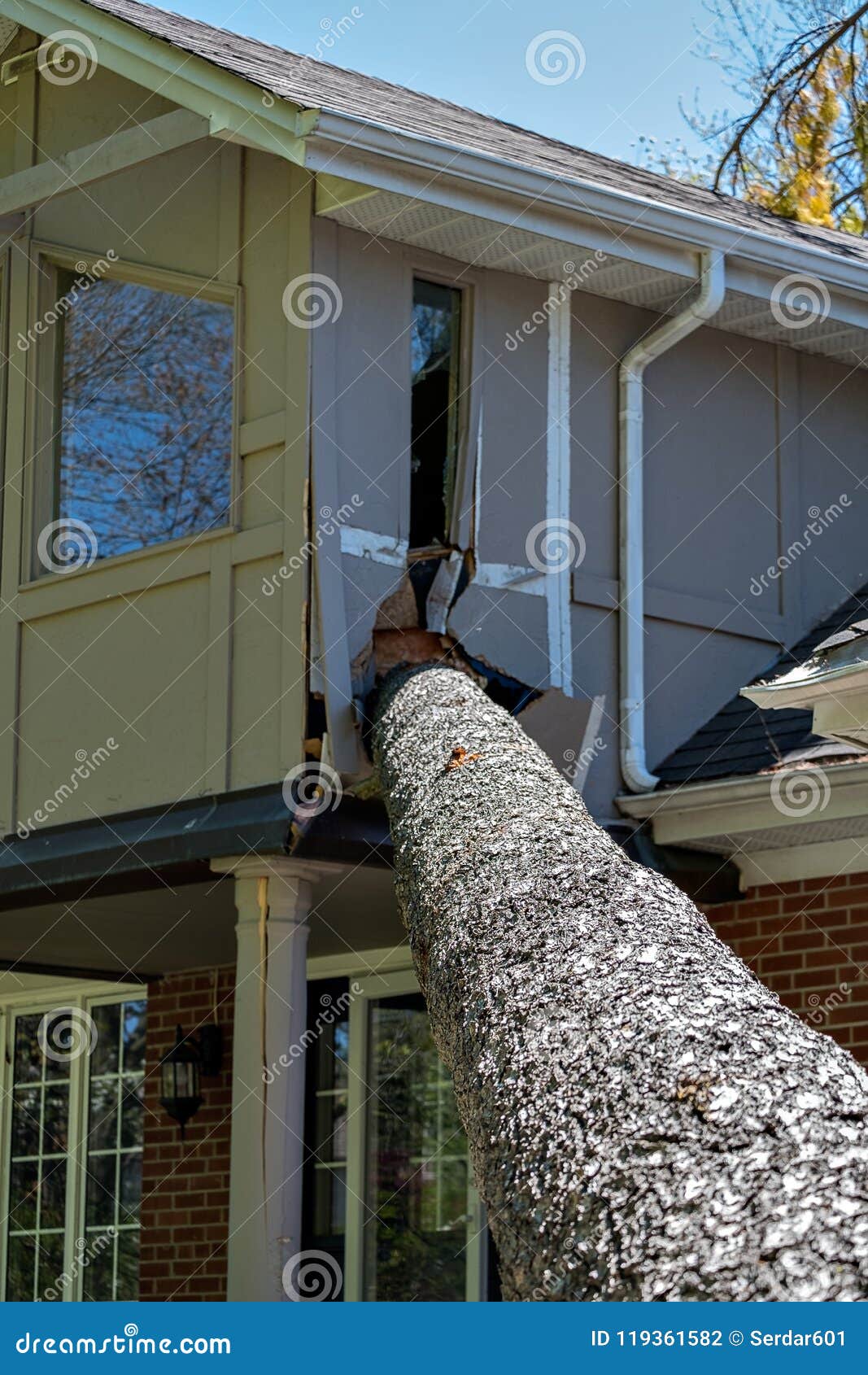 Damaged House stock photo. Image of damaged, tree, wooden - 119361582