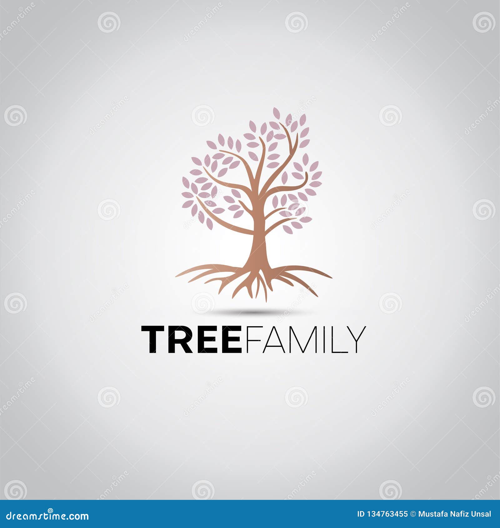 Tree Family Vector Logo stock illustration. Illustration of beauty ...