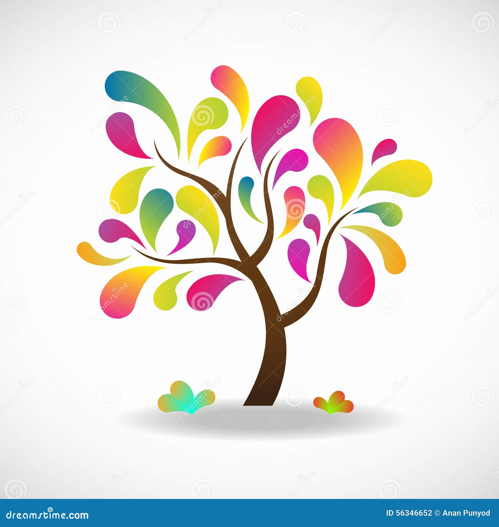 Tree Fantasy Bright Full Colors Abstract Vector Background Stock Vector ...