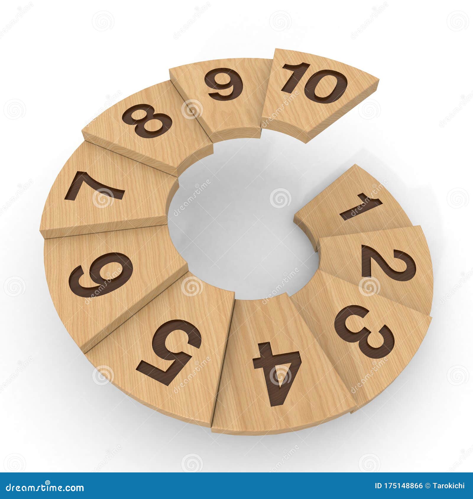 Tree Pie Chart. Add Numbers. 3D Rendering Stock Illustration ...