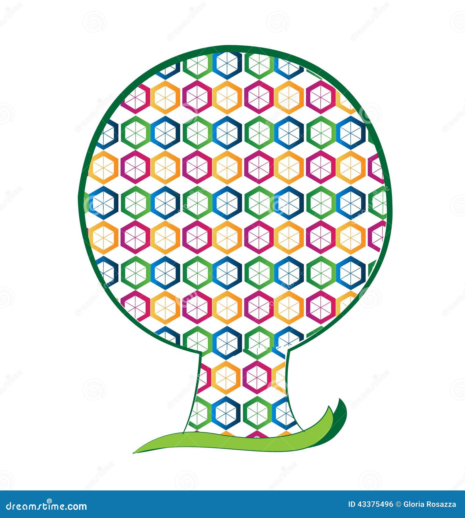 Tree Filled with Hexagons Shapes Logo Stock Vector - Illustration of ...