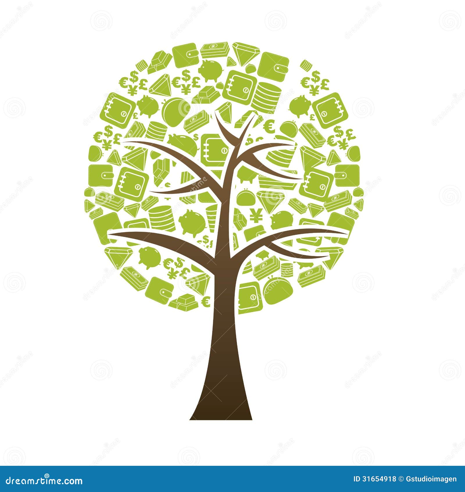 Tree finance stock vector. Illustration of design, account - 31654918