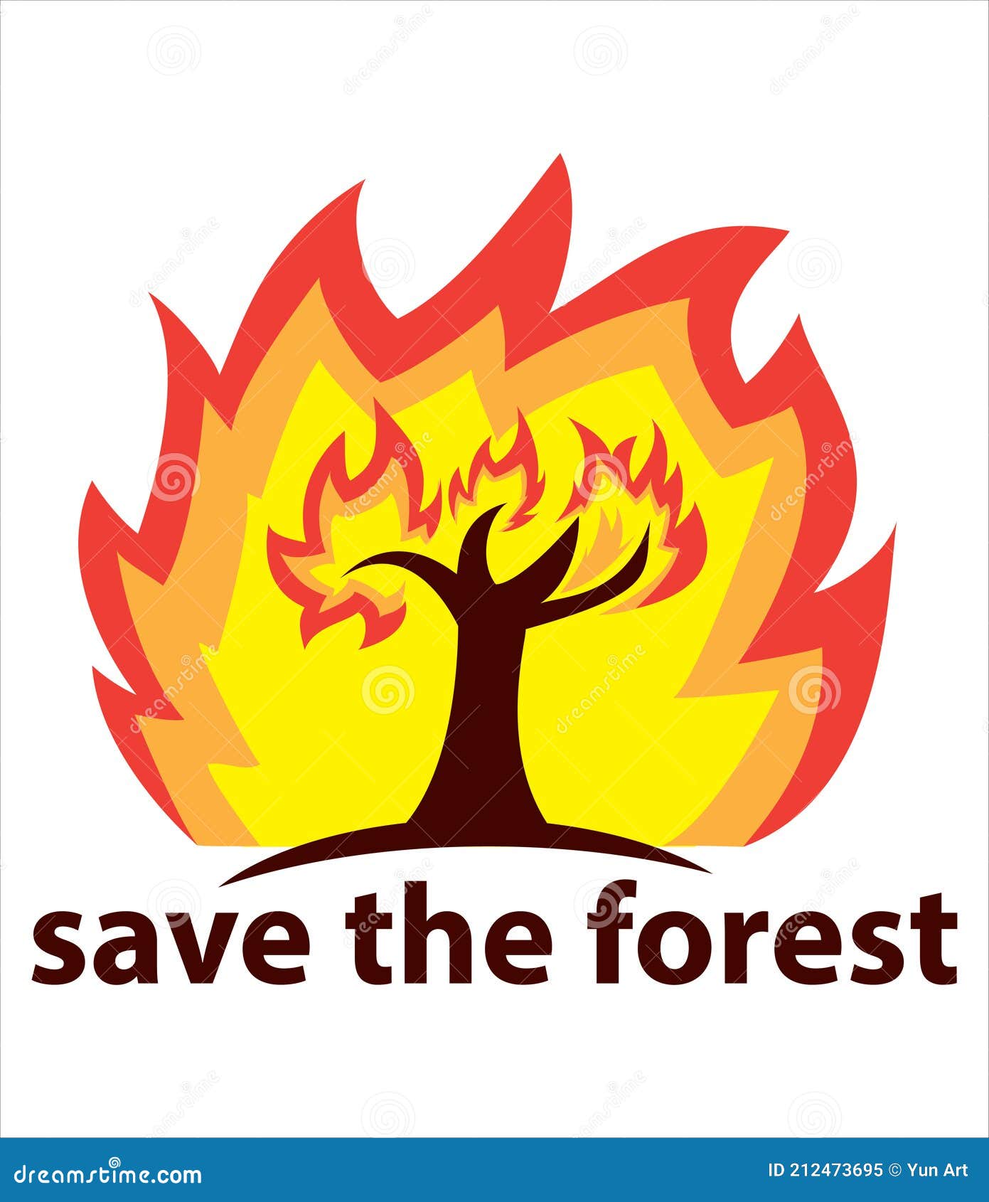 Tree and fire logo vector stock illustration. Illustration of design ...