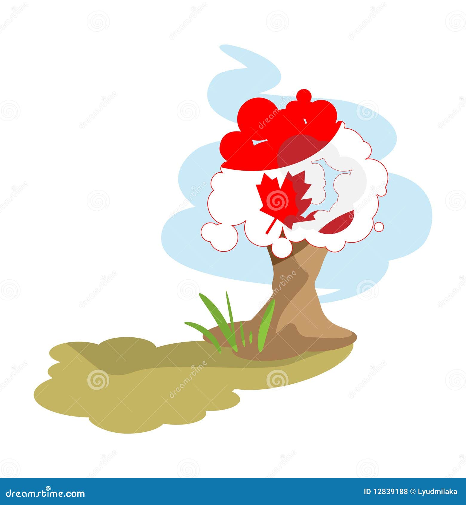 Tree flag of Canada stock vector. Illustration of nature - 12839188