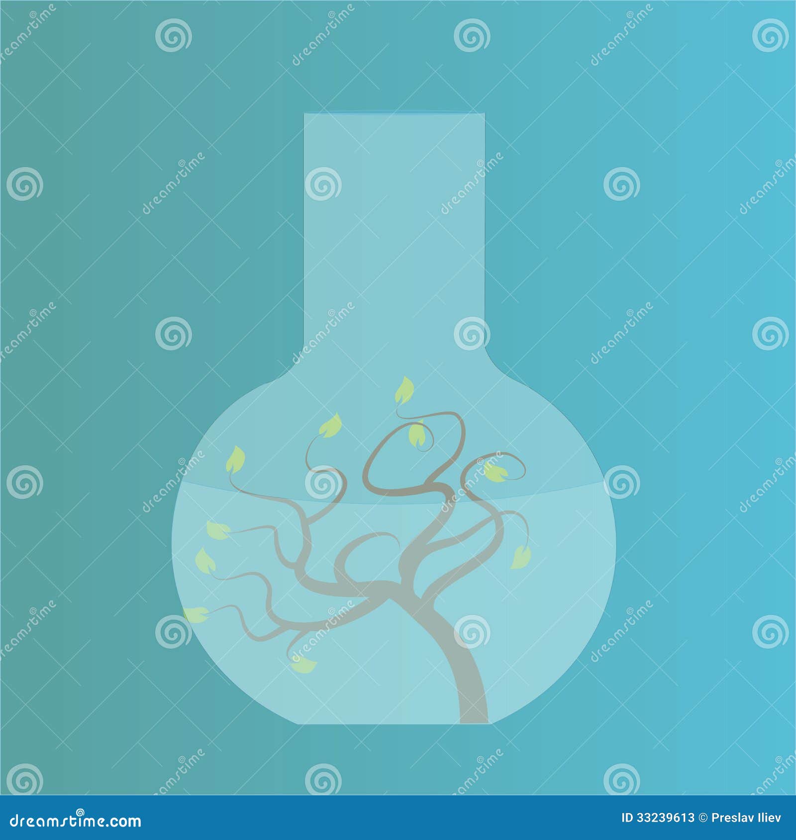 Tree in a flask stock illustration. Illustration of protecting - 33239613