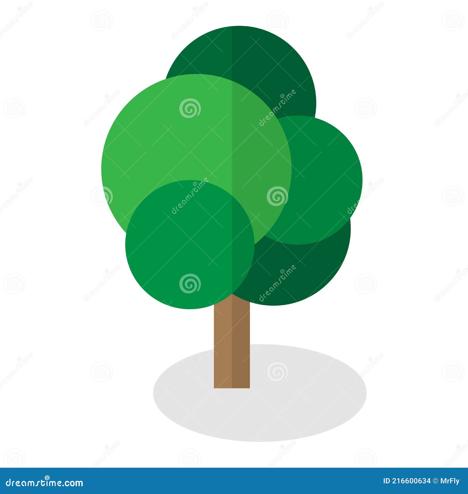 Tree Flat Vector Illustration, Isolated Stock Vector - Illustration of ...