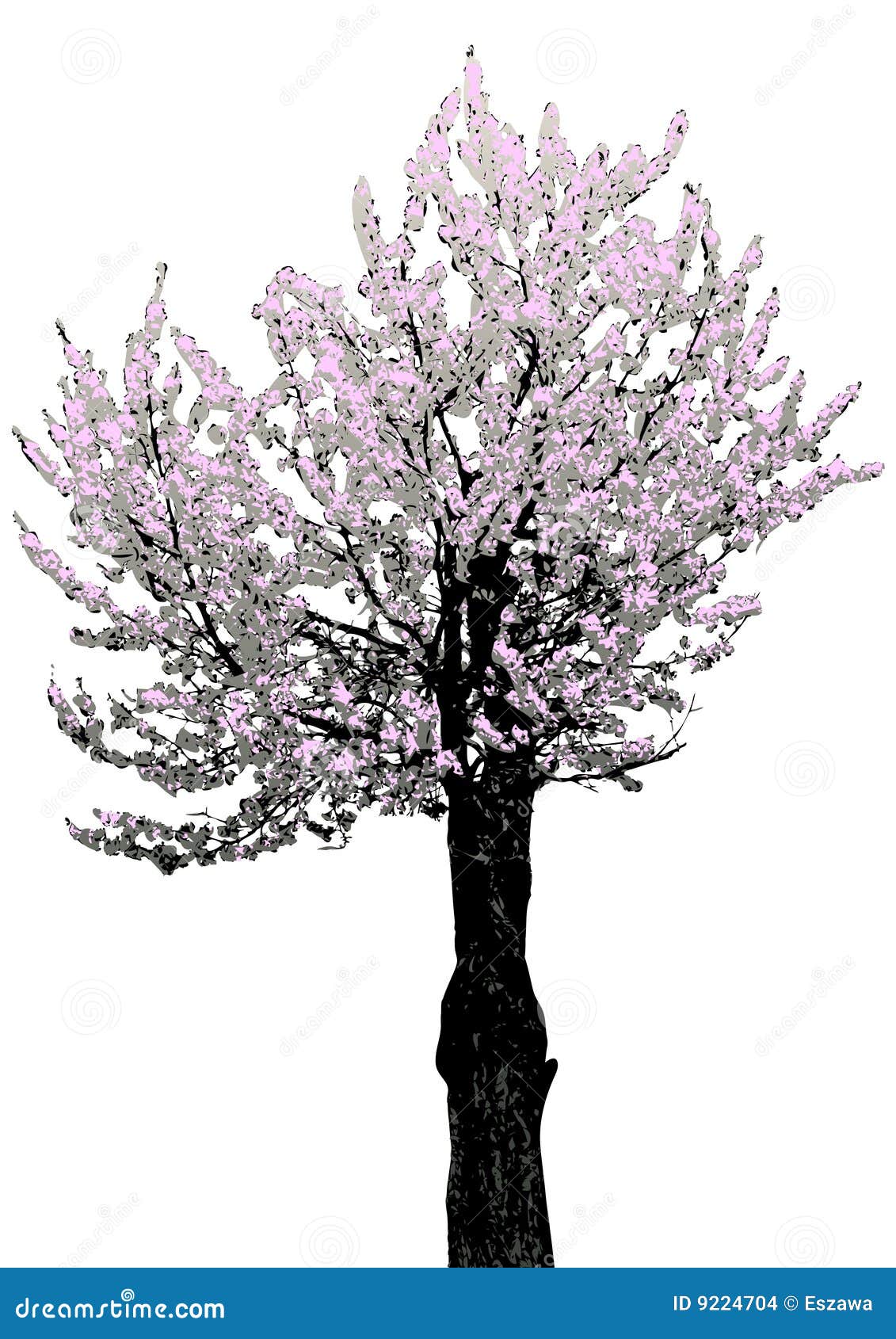 Tree with flowers, vector stock vector. Illustration of abstract - 9224704