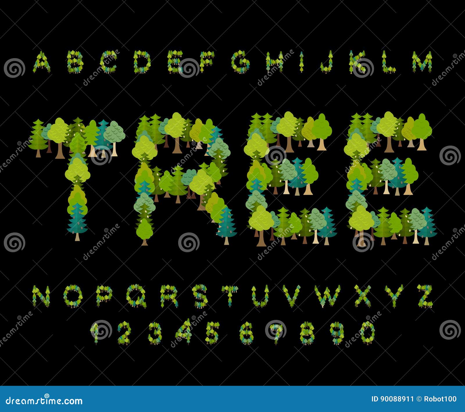 Tree Font. Forest Alphabet. Letter from Tree. Nature Alphabet Stock ...