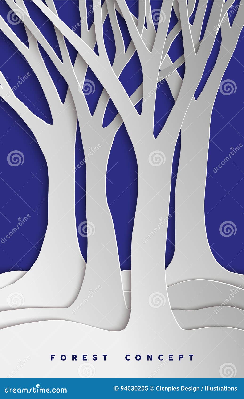 Tree Forest Concept Cutout Design for Nature Care Stock Vector ...