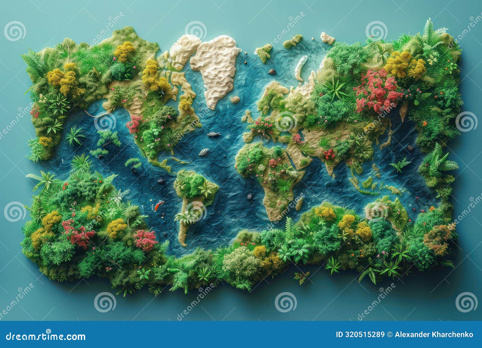 Tree or Forest Shape of Green World Map Planet Environment Extreme ...