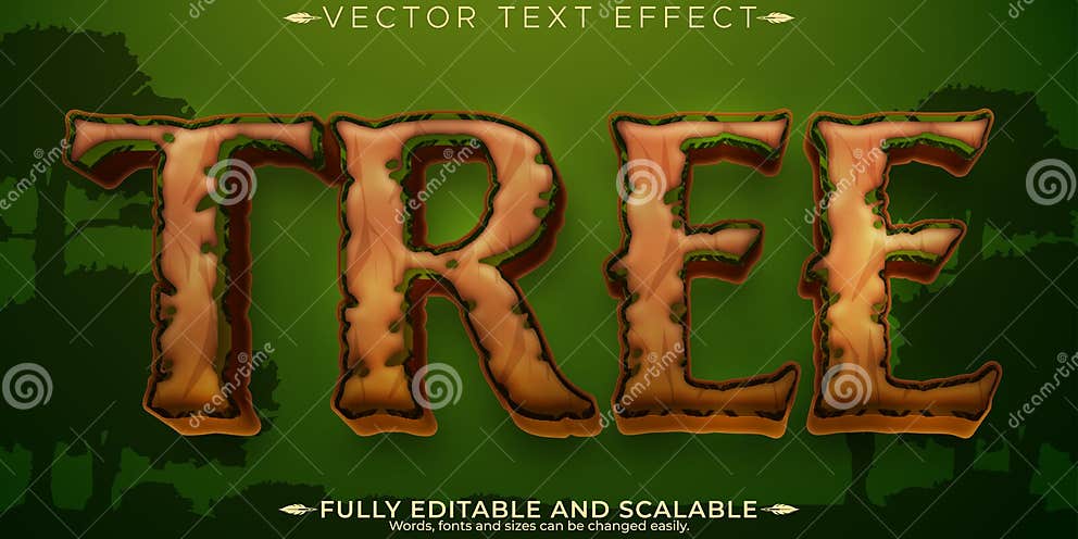 Tree Forest Text Effect, Editable Natural and Green Text Style Stock ...