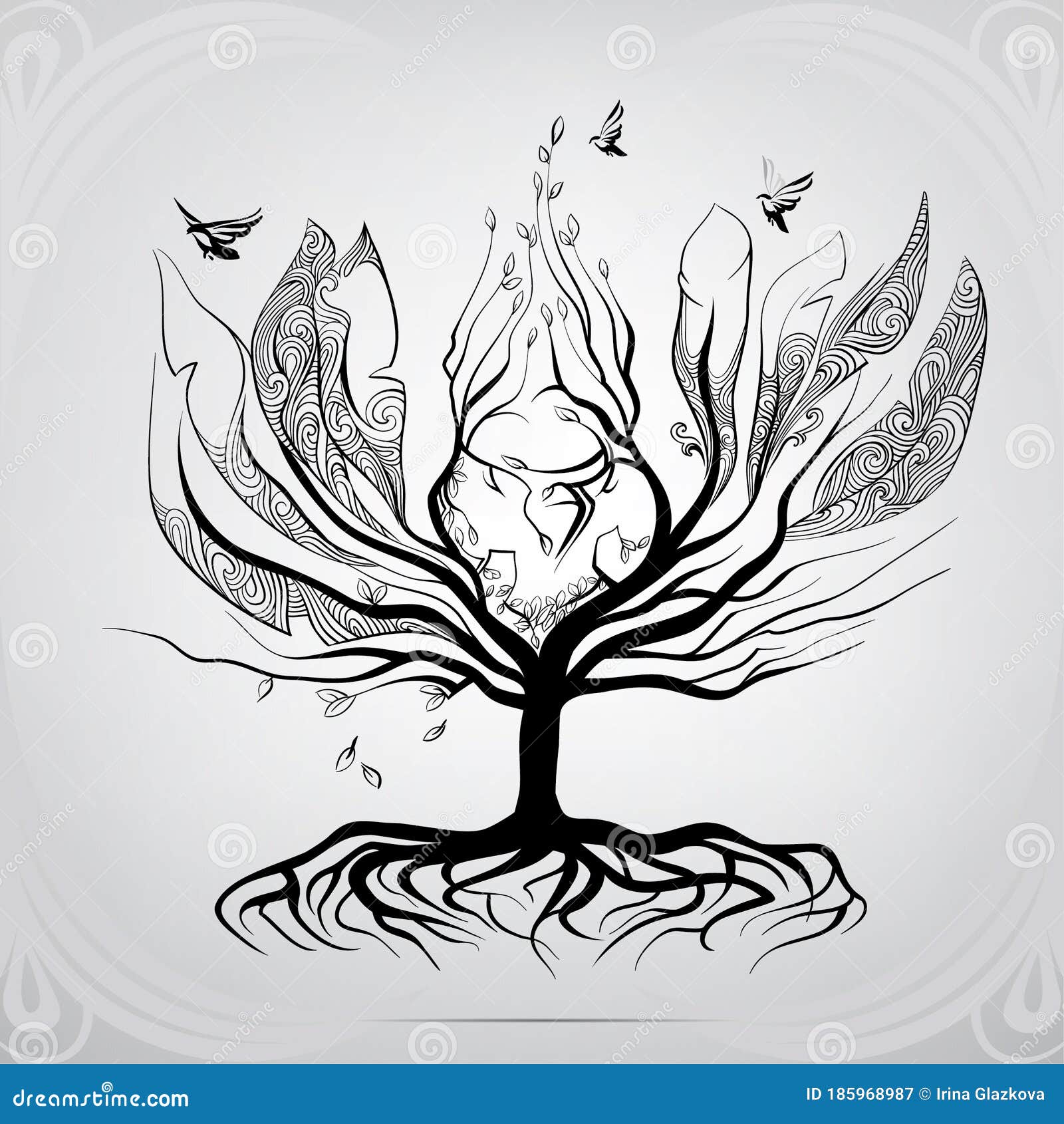 Tree in the form of a bird stock vector. Illustration of fantasy ...