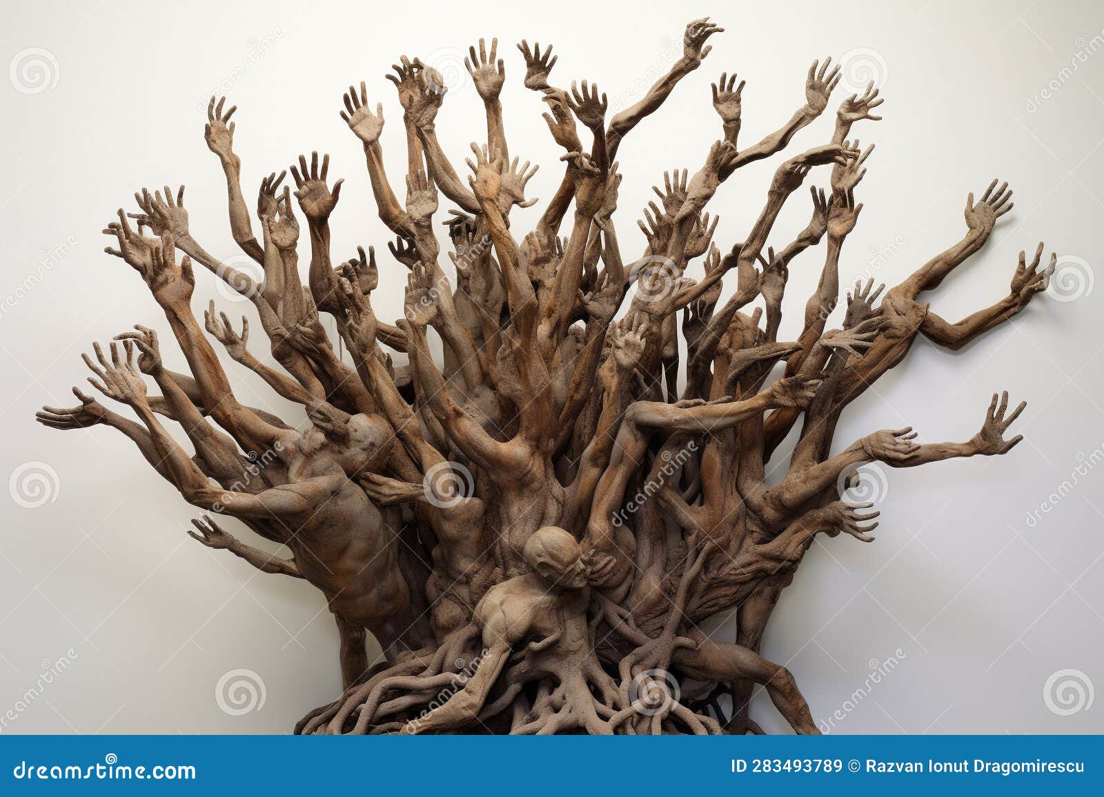 Tree Formed Entirely By Interconnected Human Figures, Symbolizing Unity ...