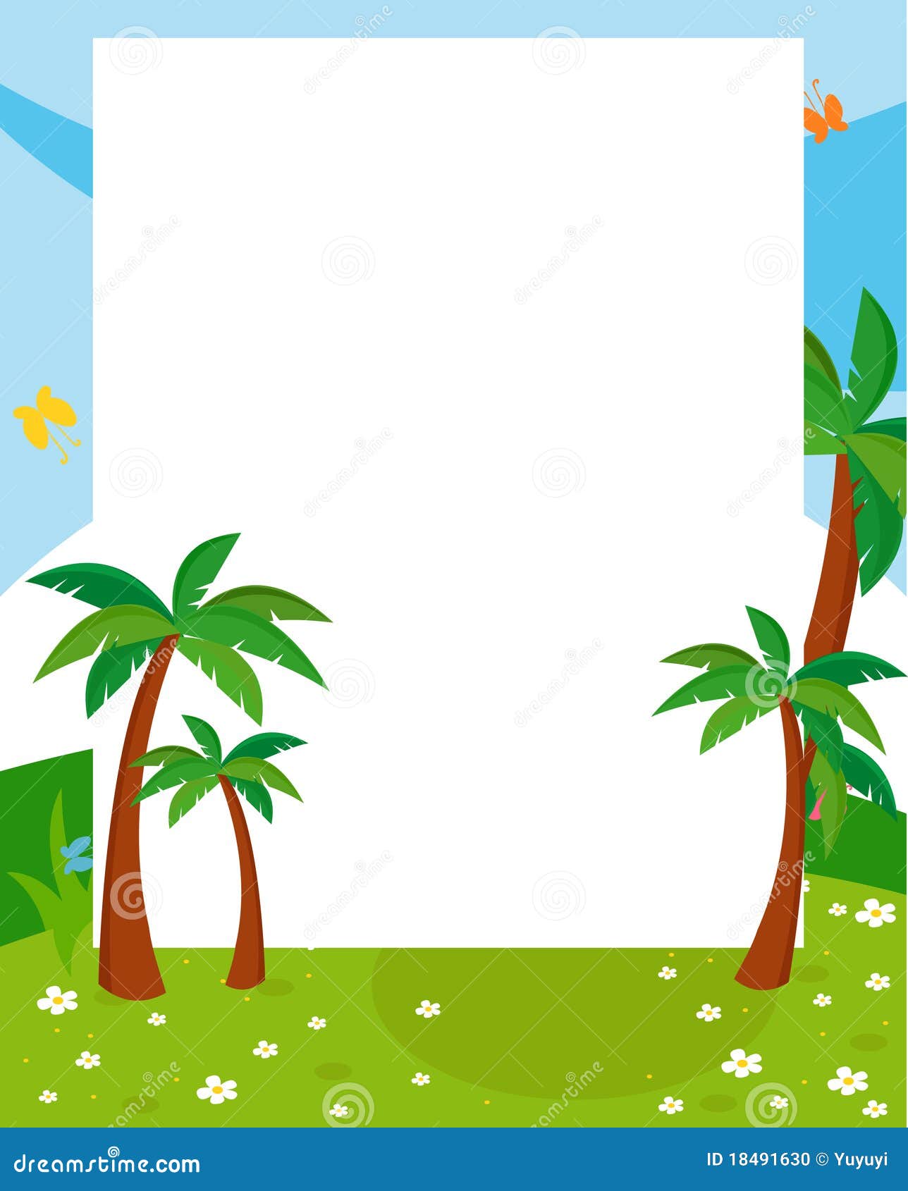Tree frame stock vector. Illustration of cloud, frame - 18491630