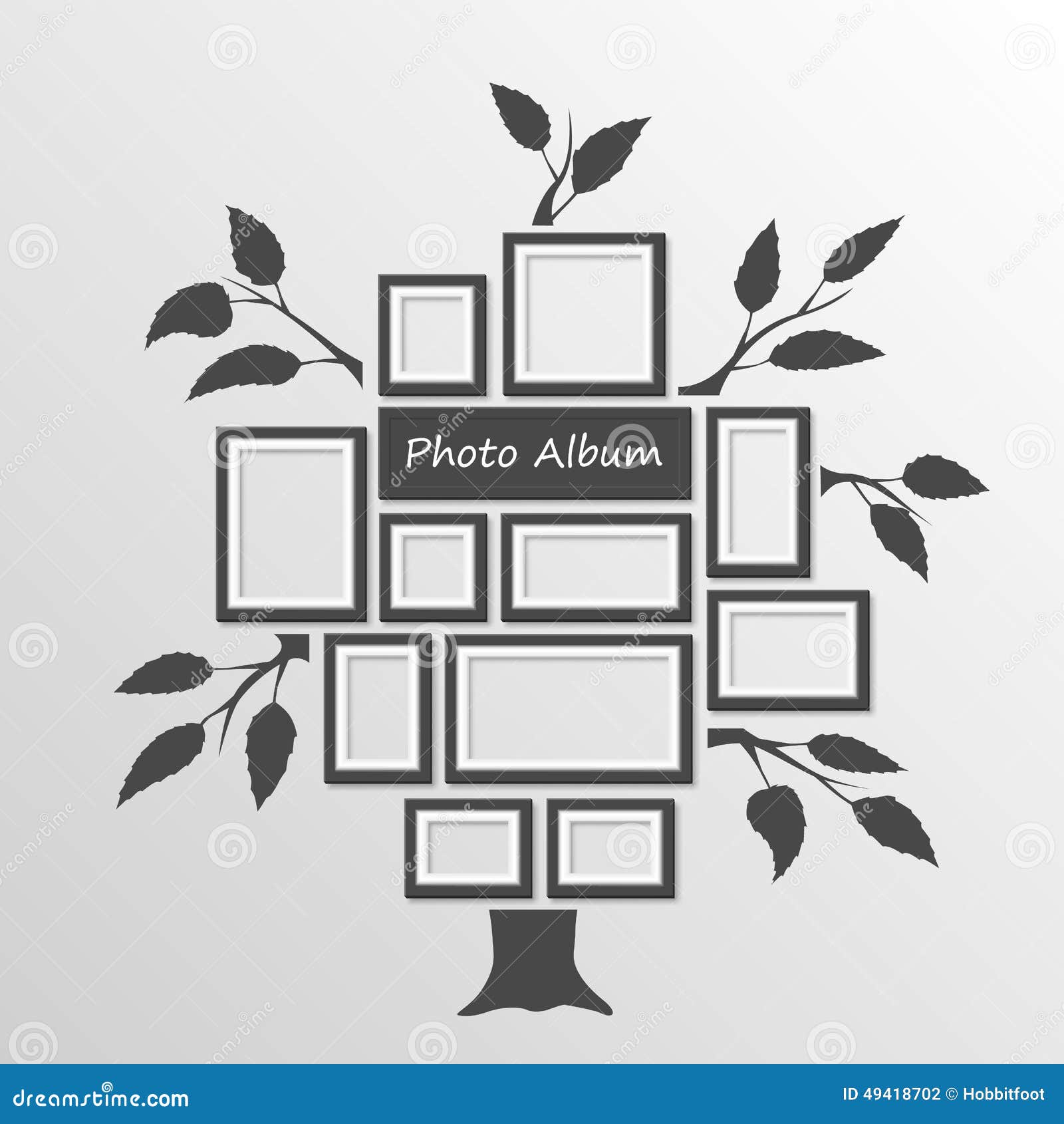 Tree with frames stock vector. Illustration of border - 49418702