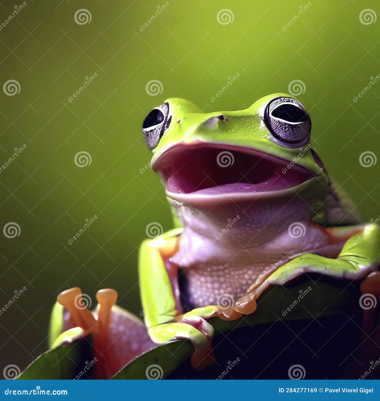 Tree Frog, Flying Frog Laughing Stock Illustration - Illustration of ...