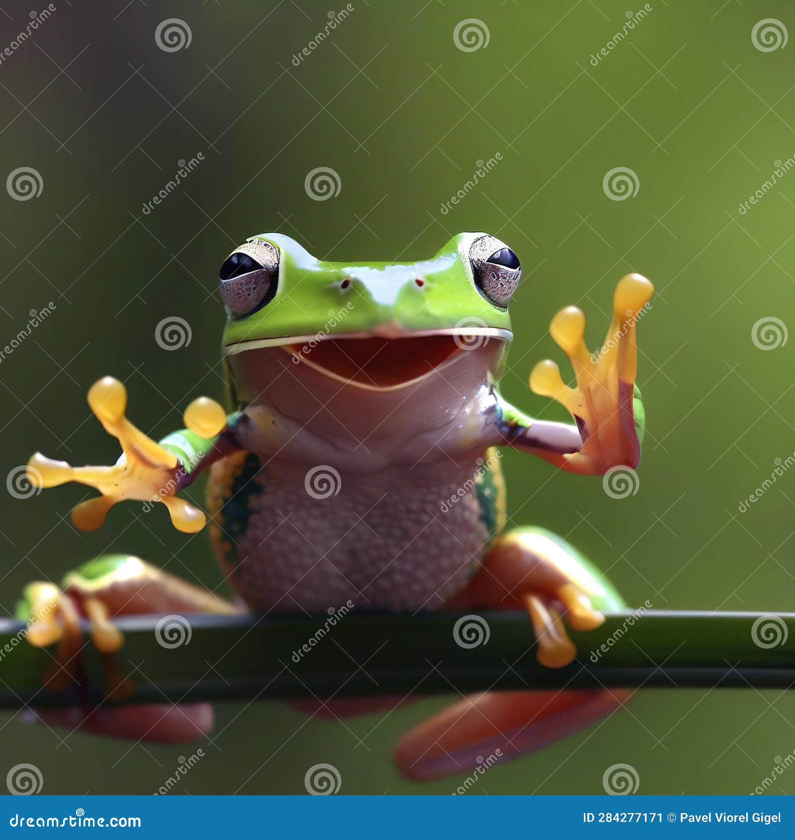 Tree Frog, Flying Frog Laughing Stock Illustration - Illustration of ...