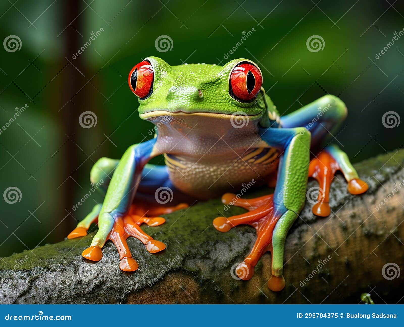 Ai Generated Illustration Wildlife Concept of Tree Frog on a Leaf Stock ...