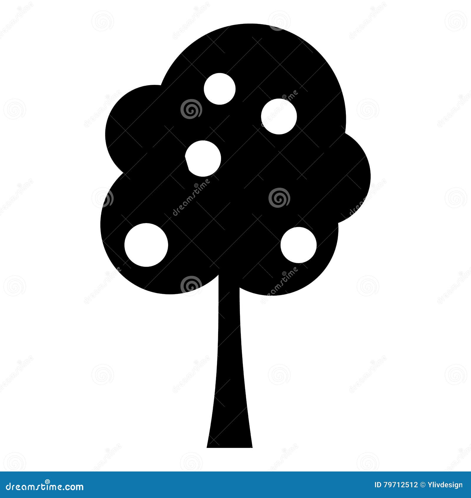 Tree with Fruit Icon, Simple Style Stock Vector - Illustration of ...