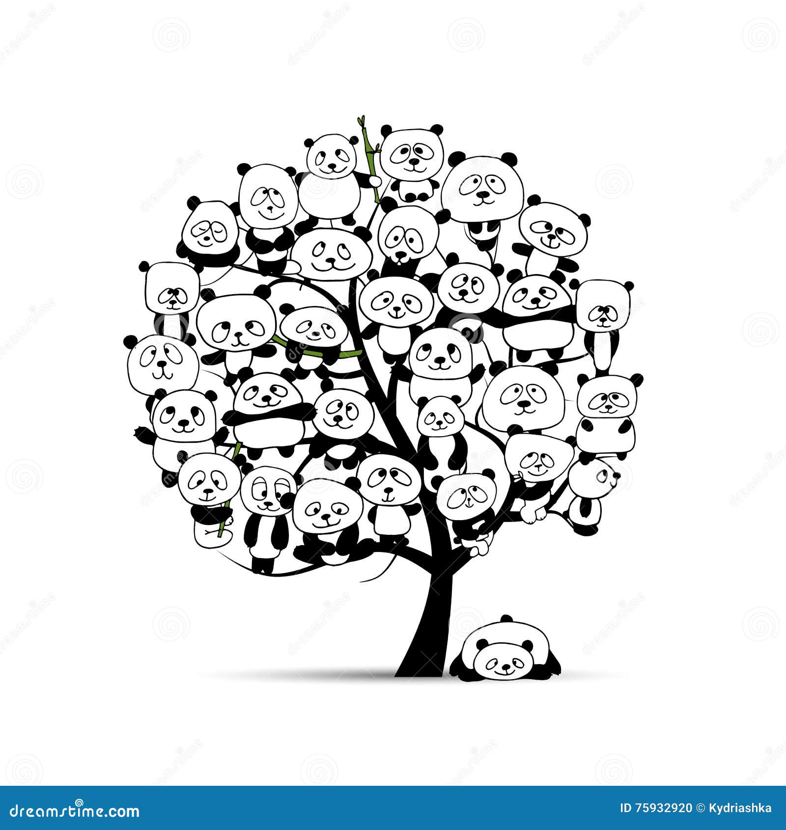 Set Of Funny Pandas Vector Illustration | CartoonDealer.com #72808652